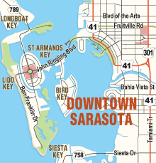 Map of Sarasota Florida Downtown - Interactive Downtown Sarasota ...